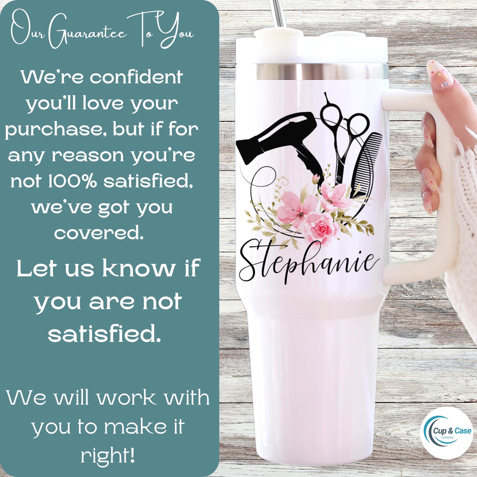 Personalized Hair Stylist Tumbler 40oz Insulated Stainless Steel Cup ...