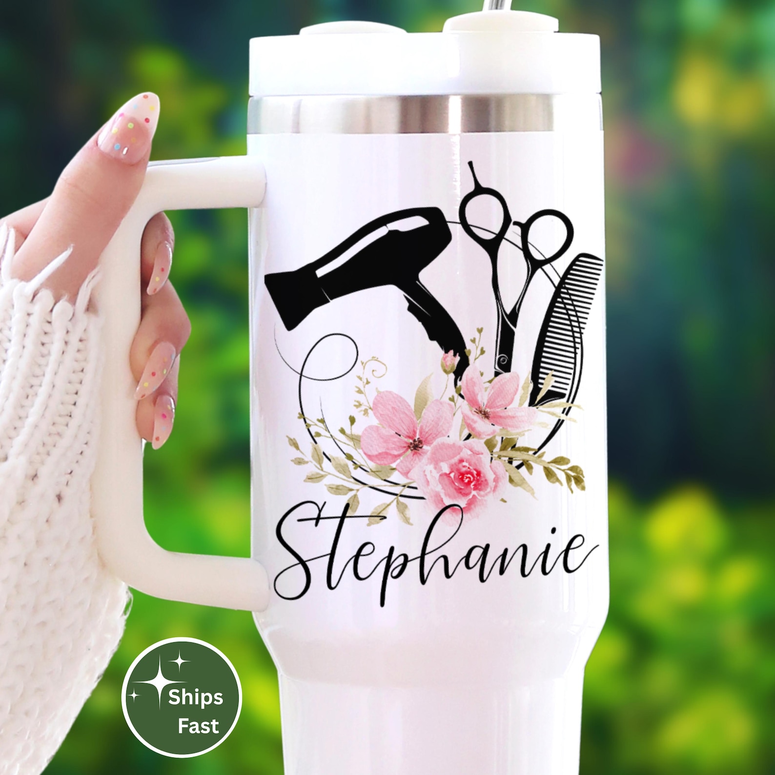 Personalized Hair Stylist Tumbler 40oz Insulated Stainless Steel Cup ...