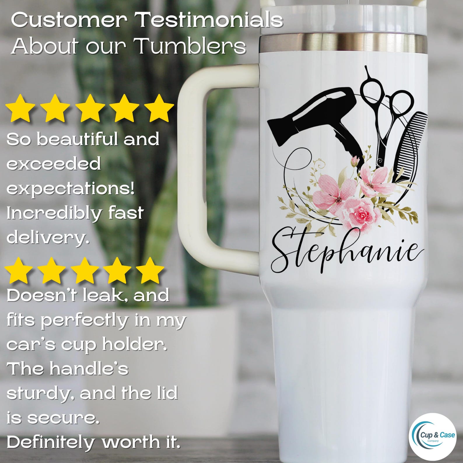 Personalized Hair Stylist Tumbler 40oz Insulated Stainless Steel Cup ...