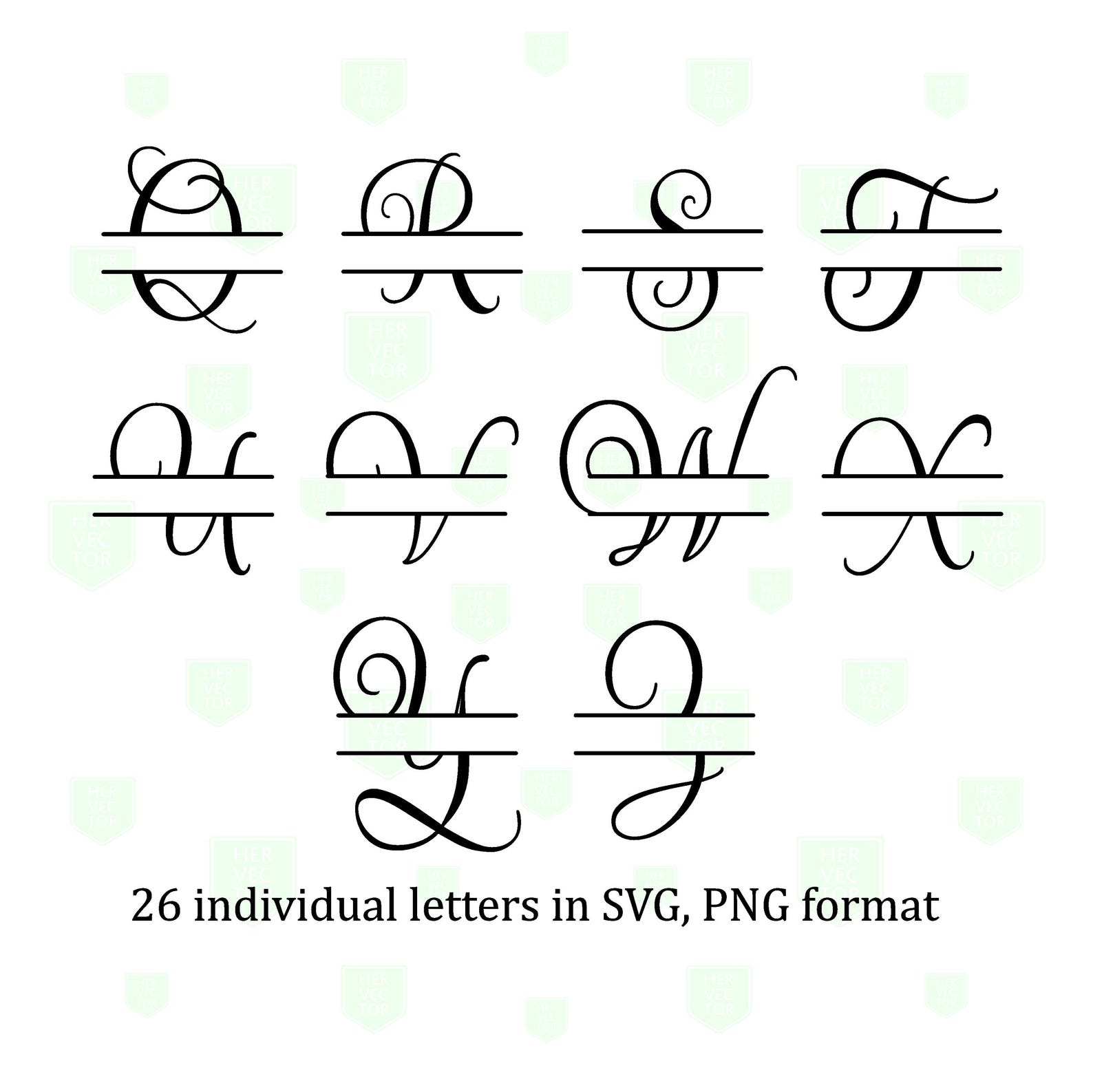 Split Monogram Svg, Alphabet SVG, Lettering Svg, Split Name Monogram ...