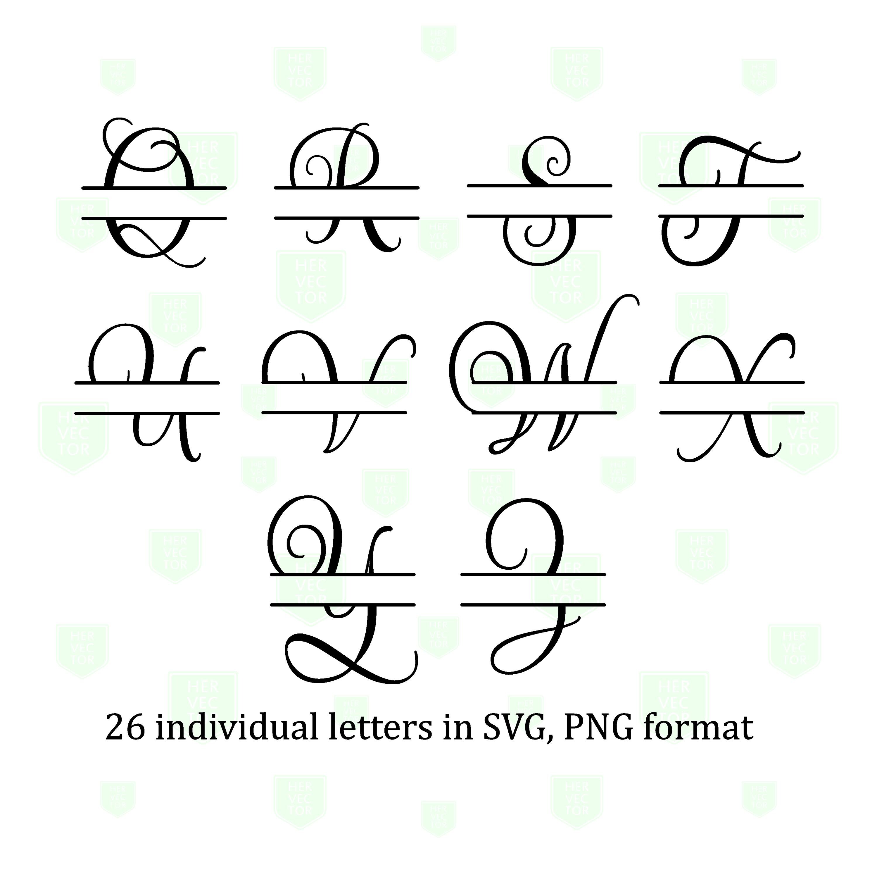 Split Monogram Svg, Alphabet SVG, Lettering Svg, Split Name Monogram ...