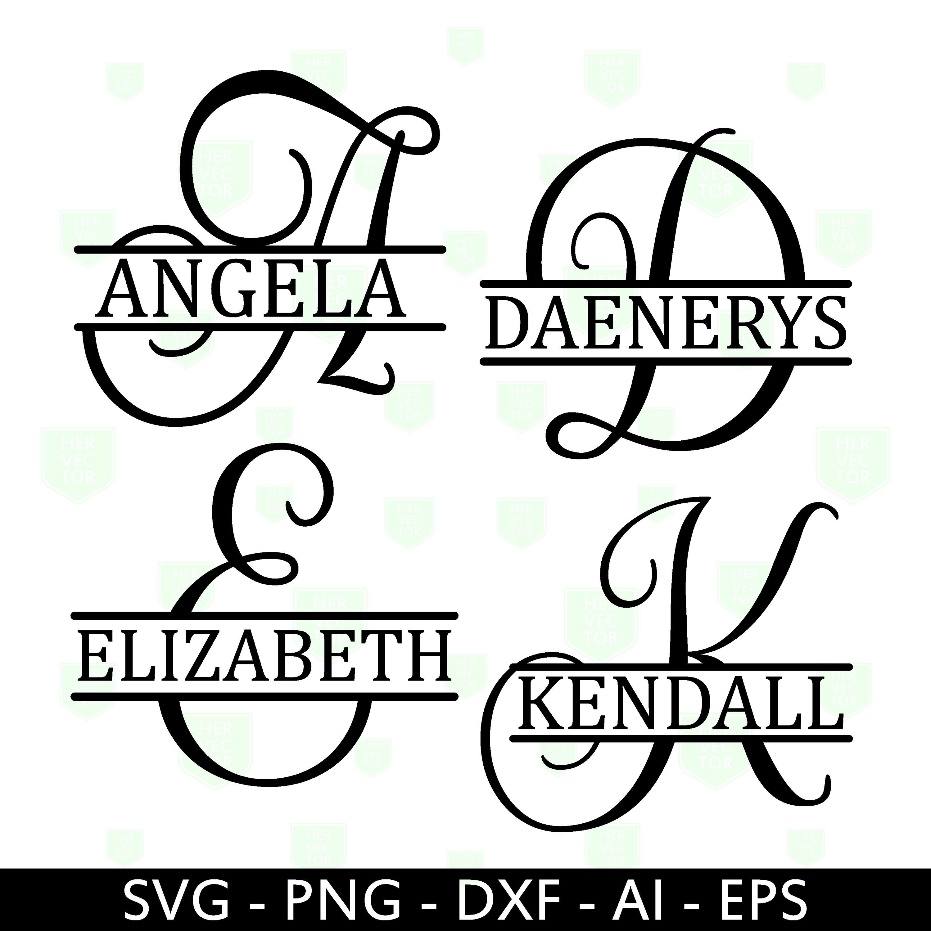 Split Monogram Svg, Alphabet SVG, Lettering Svg, Split Name Monogram ...
