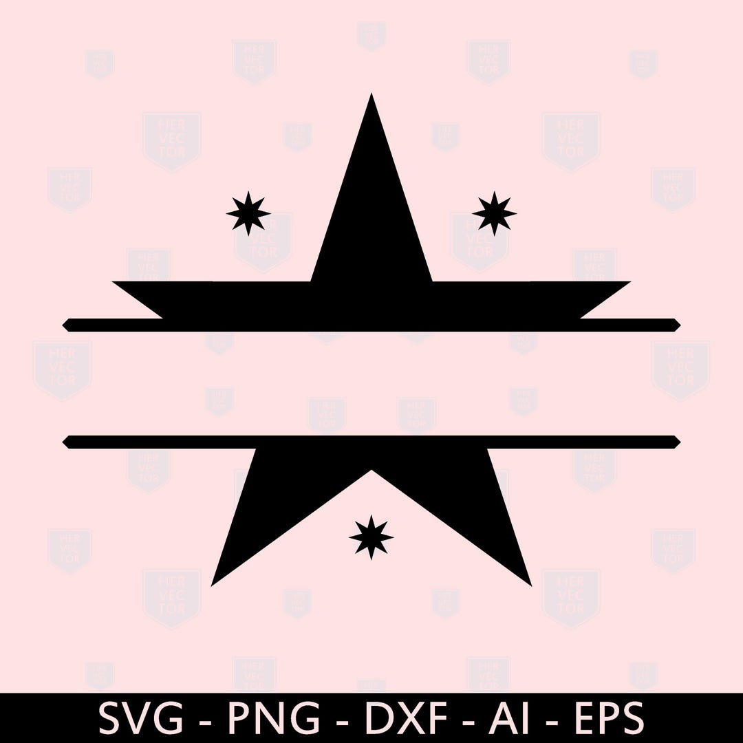 Split Star Svg, Star Monogran Svg, Star Monogram Vector Files, Star ...