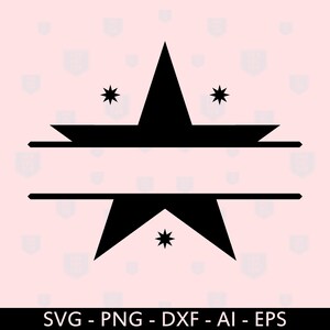 Split Star Svg, Star Monogran Svg, Star Monogram Vector Files, Star ...