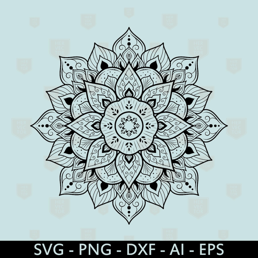 Mandala Svg, Mandala Png, Mandala Flower Svg, Mandala Dxf, Mandala ...