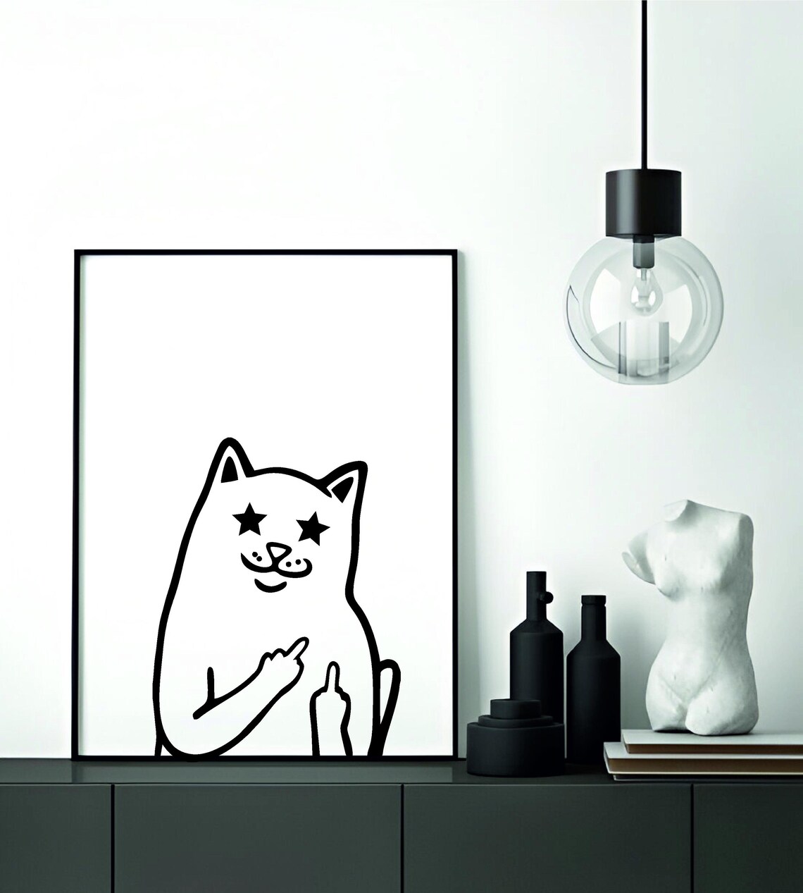 Middle Finger Svg, Star Cat Svg, Middle Finger Cat, Star Eyes Svg, Cat ...