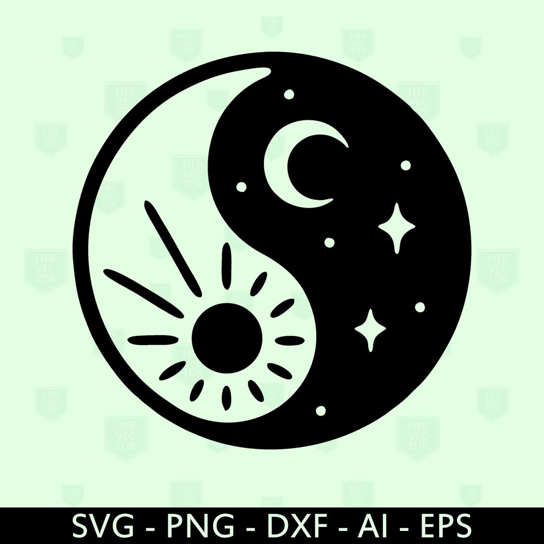 Yin Yang SVG, Yin Yang Laser Cut, Yin and Yang Clip Art, Yin Yang ...