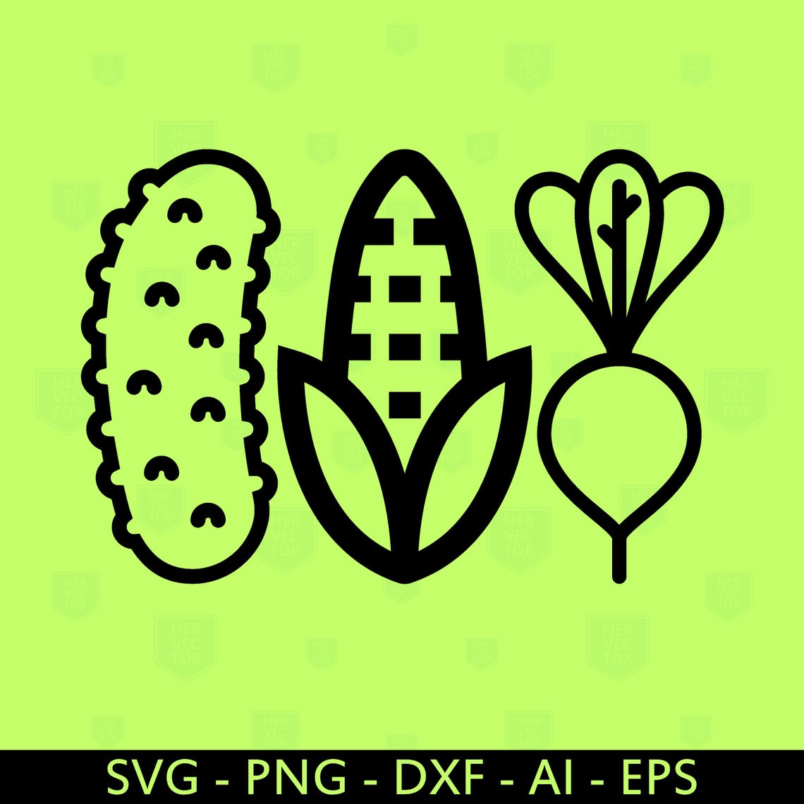 Cucumber Svg, Vegetables SVG, Corn Svg, Vegetable Silhouette, Cucumber ...