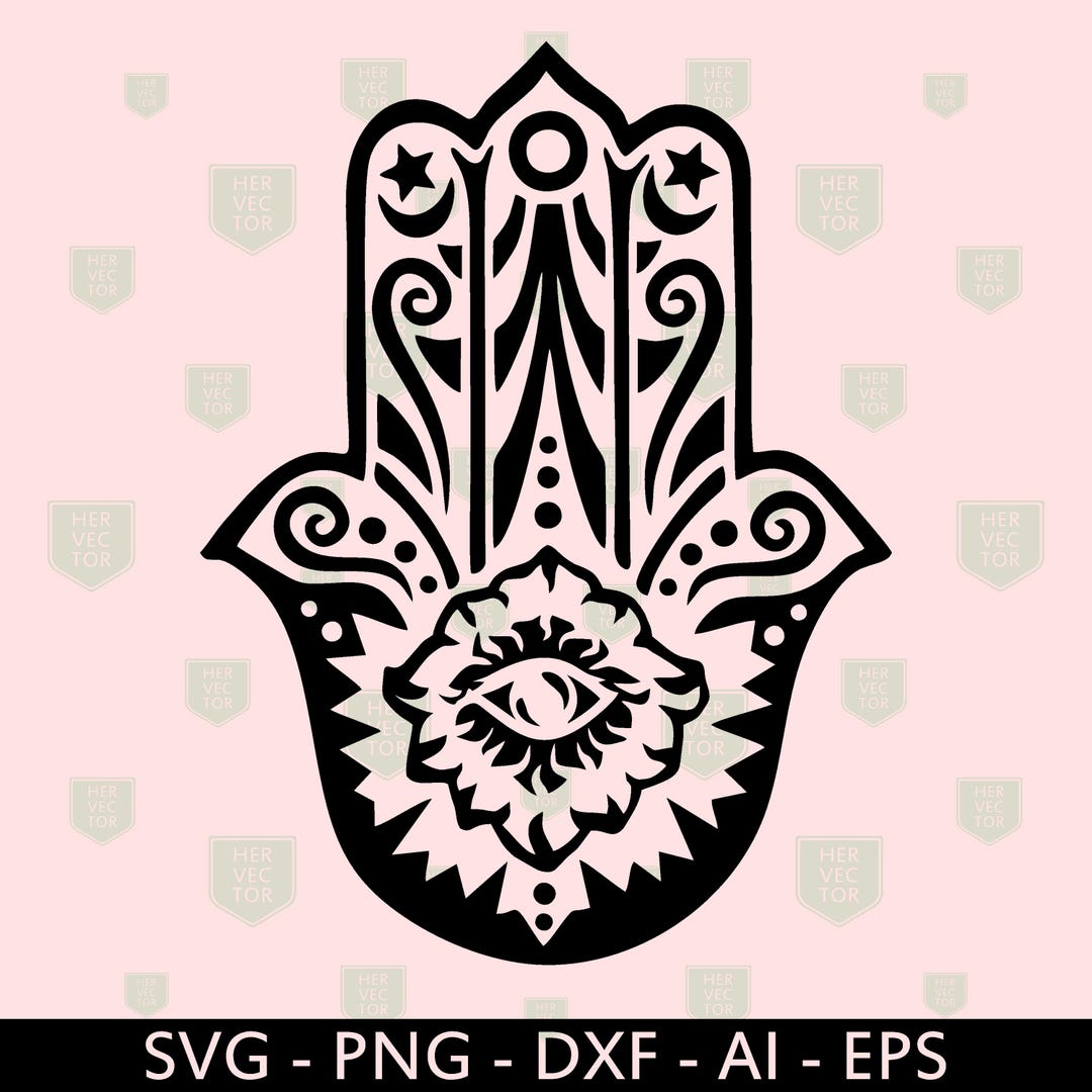 Hamsa Hand Svg, Hamsa Svg, Hand of Fatima Svg, Magic Eye Svg, Hamsa ...