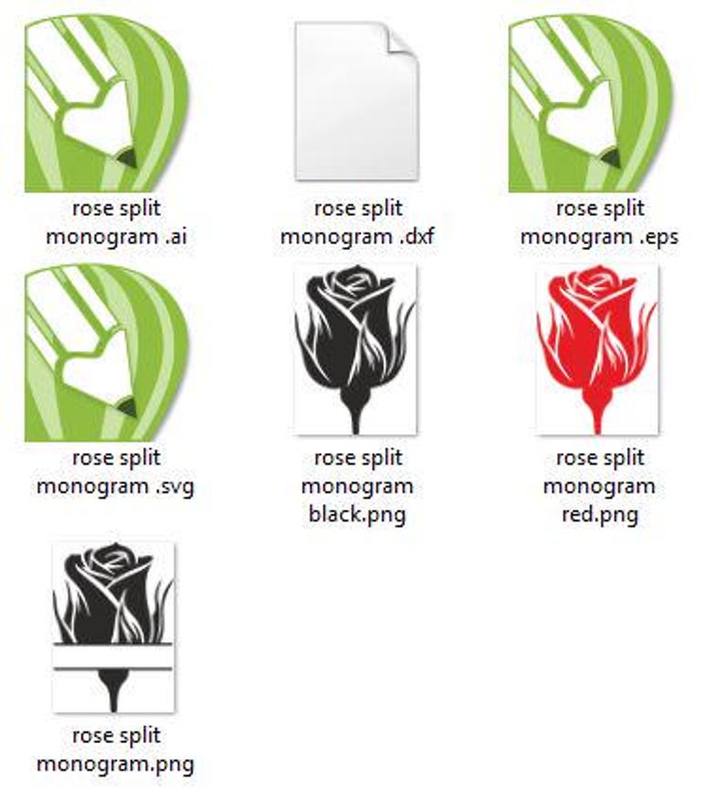 Rose Svg, Rose Flower Split Monogram Svg, Flower Svg, Floral Split Name ...