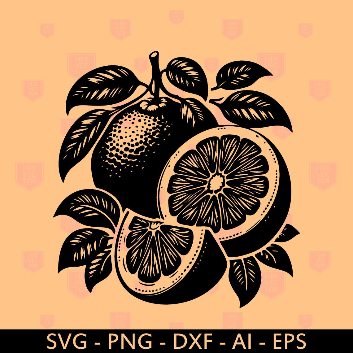 Orange Slice SVG, Fruits DXF, Orange Fruit Svg, Furit Cut File, Orange ...