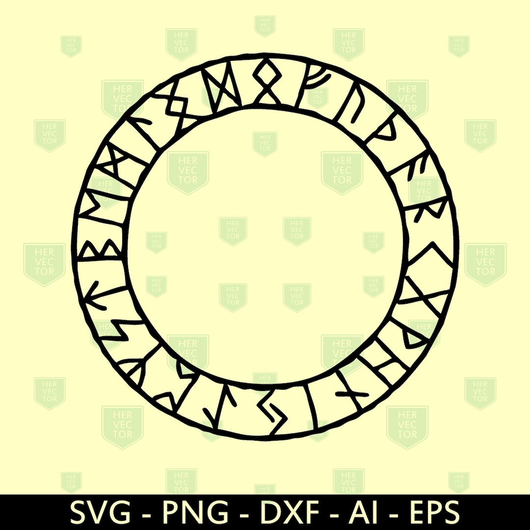 Rune Svg, Runic Circle Svg, Circle Frame SVG, Runic Svg, Circular and ...