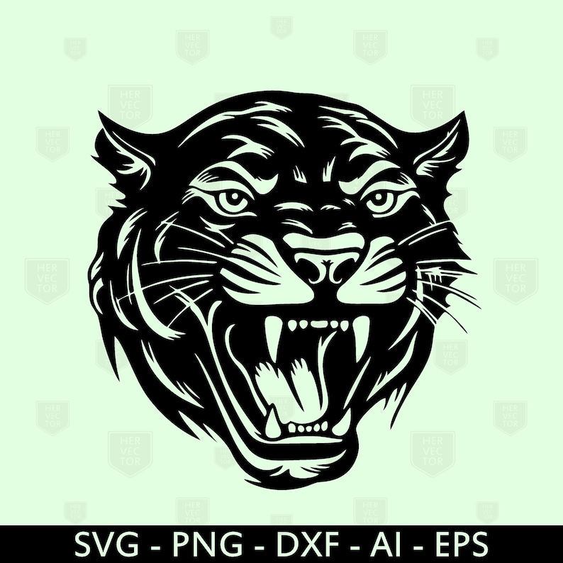 Panther Svg, Panther Face Svg, Panther Vector, Panther Head Svg, Panter ...