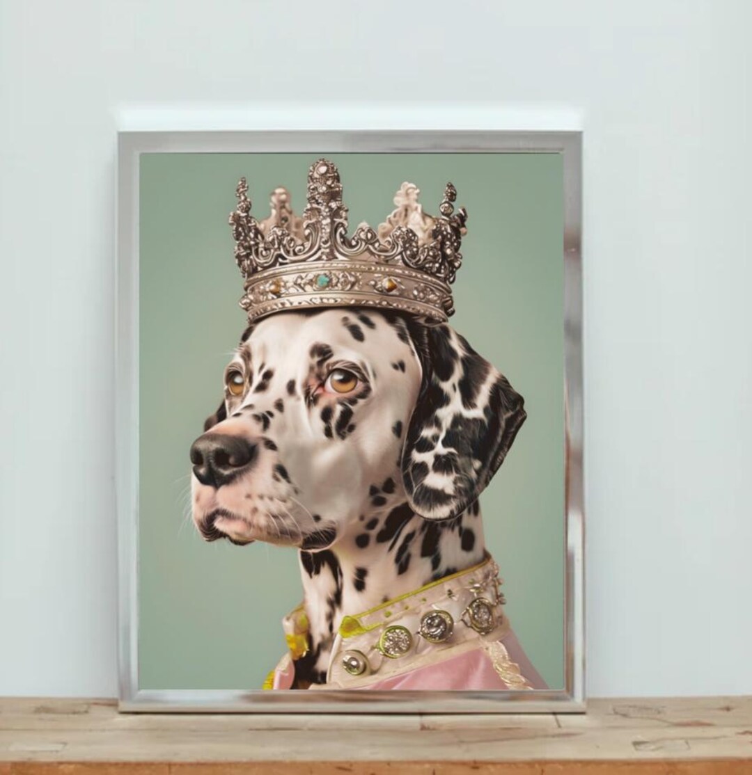 Royal Pastel Dalmatian Wall Art Print, Elegant Dog Art Digital Download ...