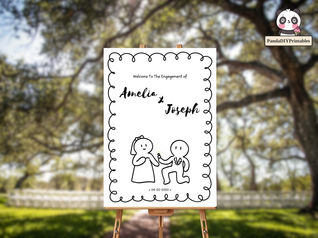 Editable Wedding or Engagement Welcome Sign Canva Template | Boho ...