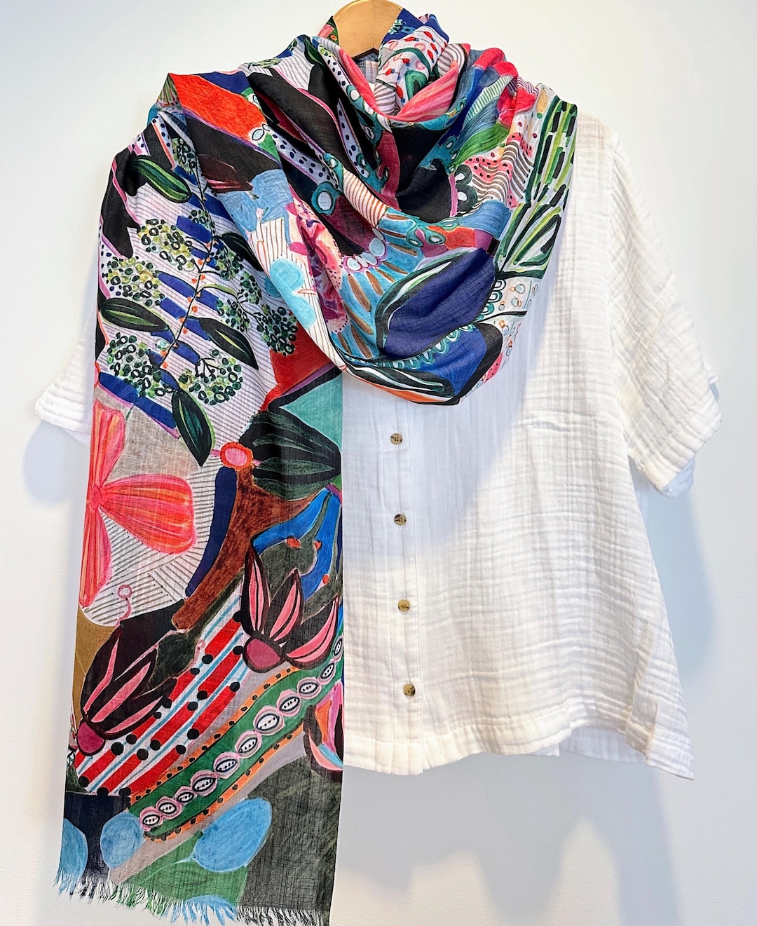 Colorful Memory-themed Scarf - Stylish and Lightweight Accessory - Etsy