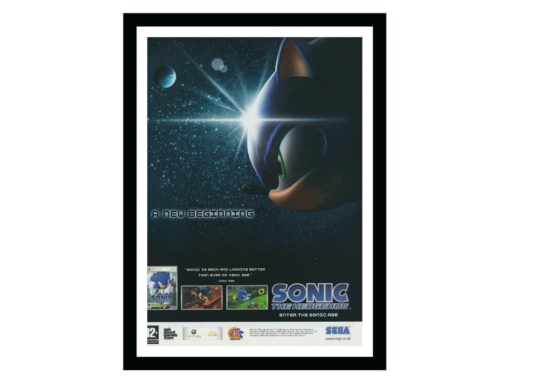 Framed Sonic the Hedgehog Original Video Game Retro Art Print ...