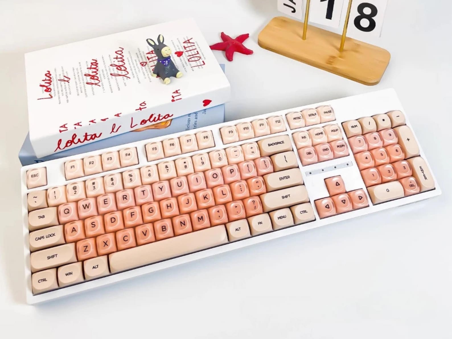 Clear Pink Double Shot Keycaps 132 Keys ANSI Layout Translucent Jelly ...