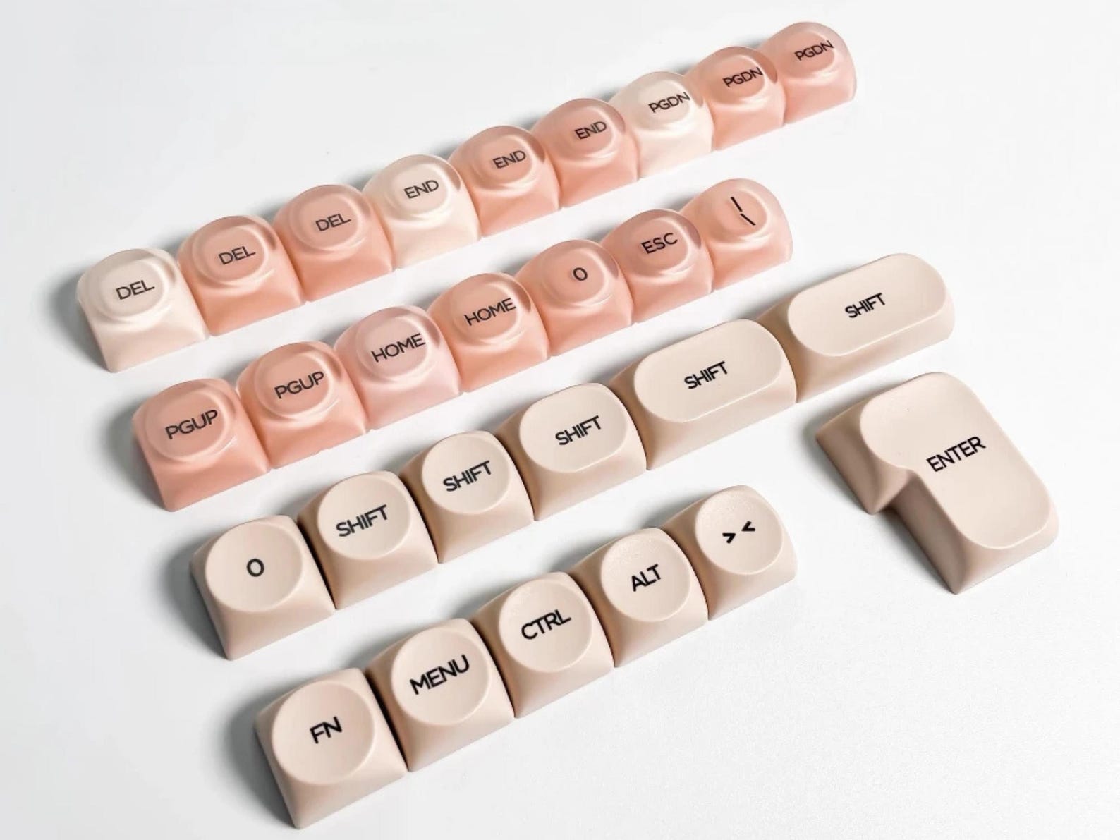 Clear Pink Double Shot Keycaps 132 Keys ANSI Layout Translucent Jelly ...