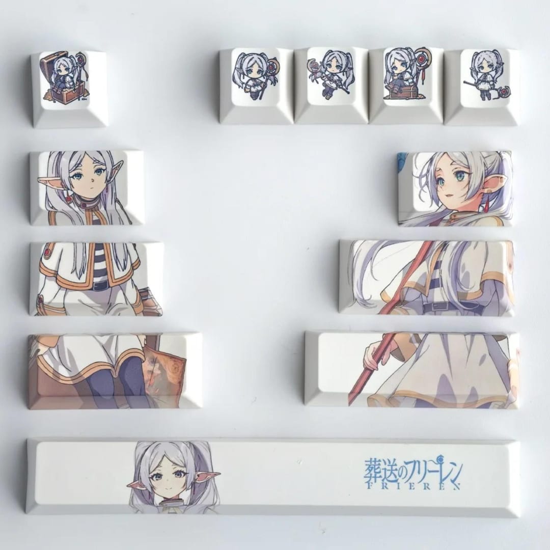 Frieren Inspired Anime Keycap Set | 12 Keys Cherry Profile PBT Keycaps ...