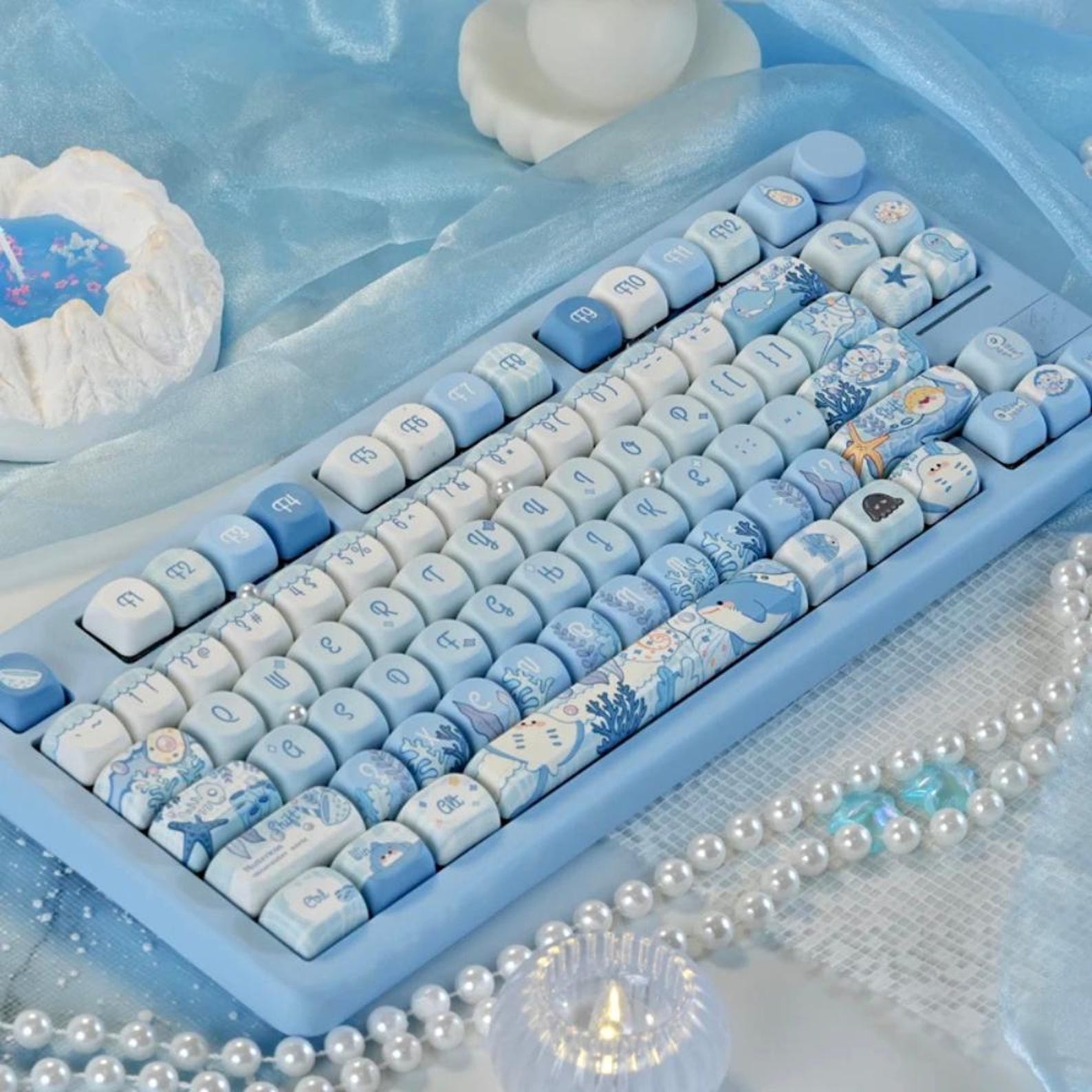 Underwater Ocean Keycaps 108 Key Set MOA Profile PBT Dye-sublimated ...