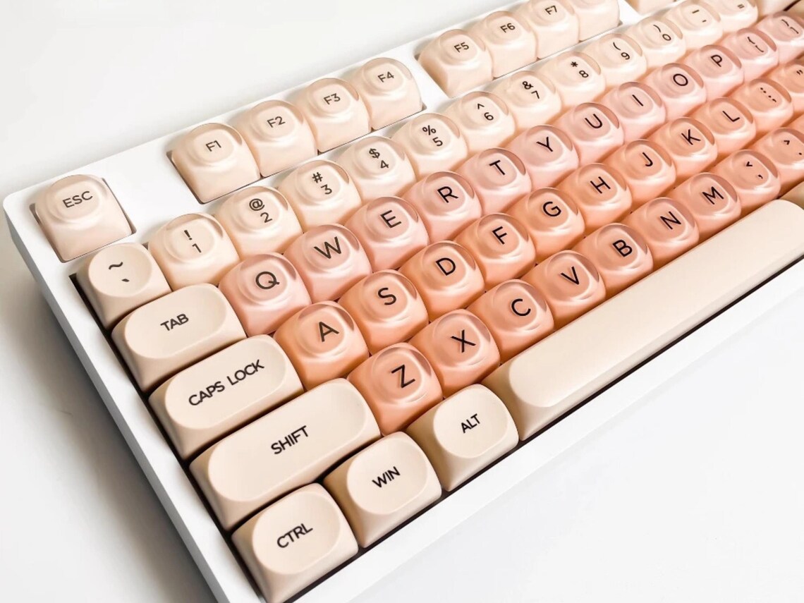 Clear Pink Double Shot Keycaps 132 Keys ANSI Layout Translucent Jelly ...