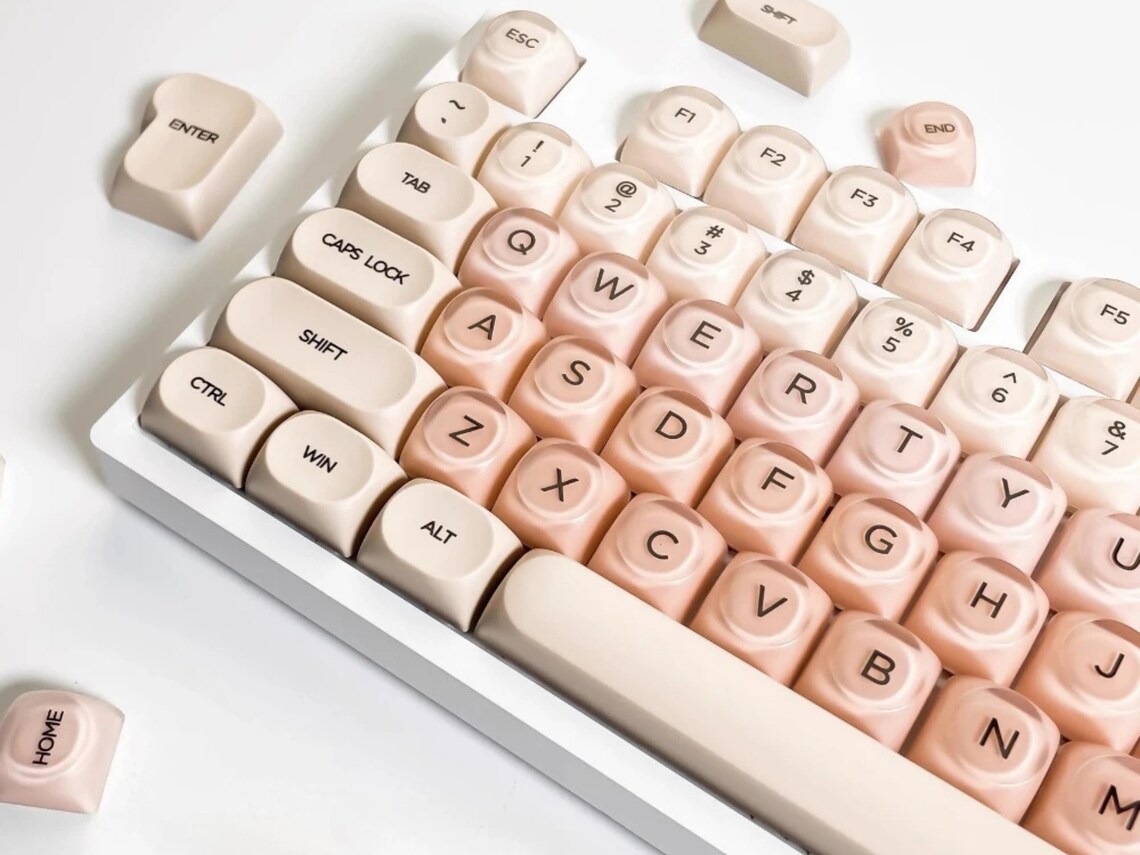 Clear Pink Double Shot Keycaps 132 Keys ANSI Layout Translucent Jelly ...