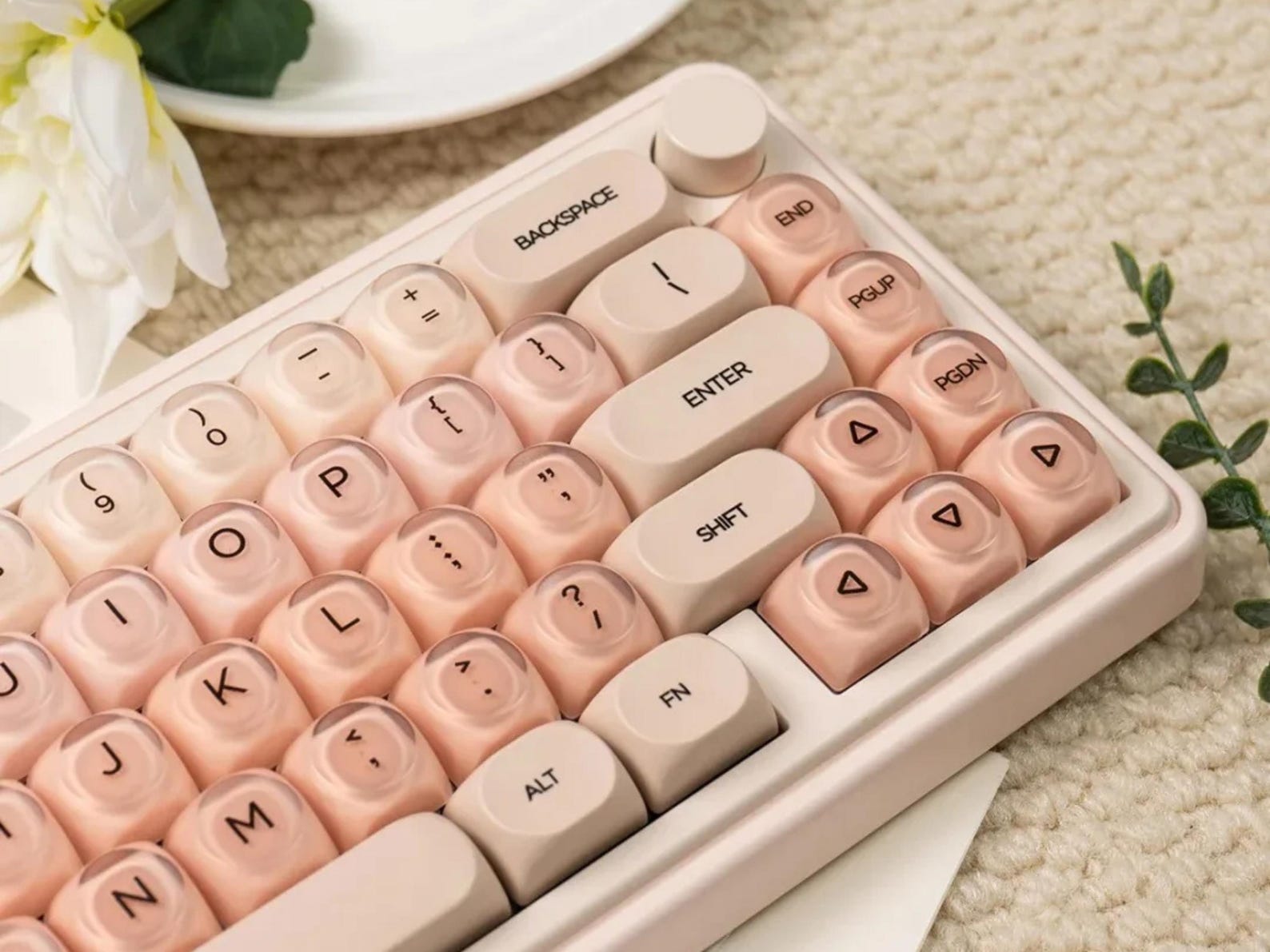 Clear Pink Double Shot Keycaps 132 Keys ANSI Layout Translucent Jelly ...