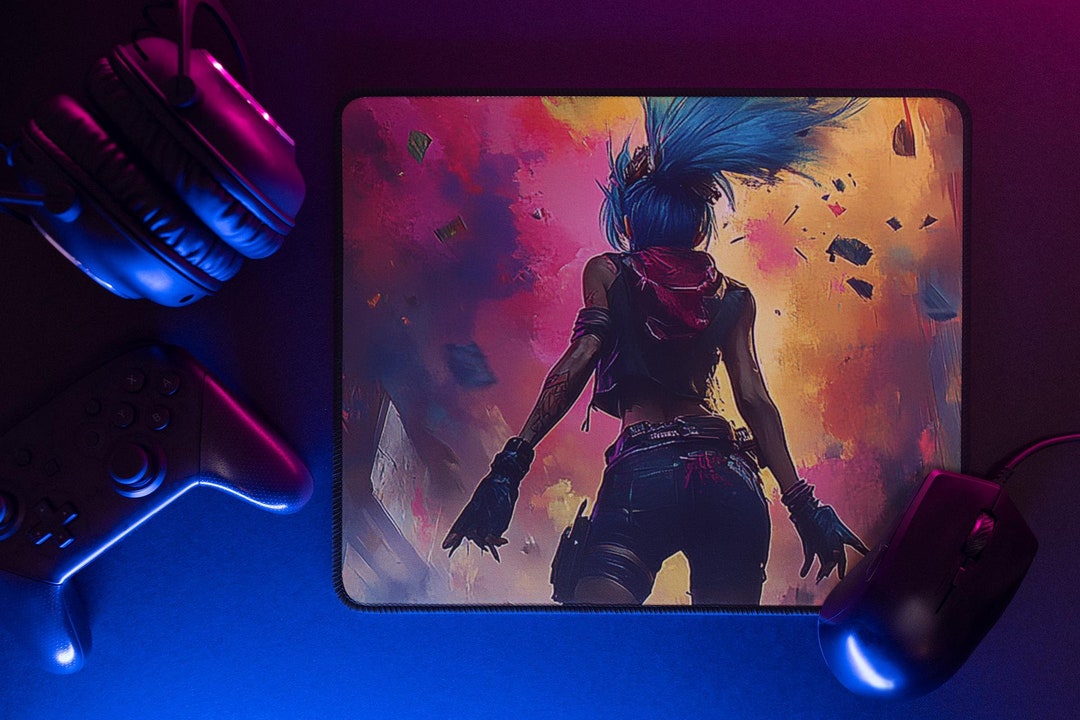 Jinx LOL Desk Mats, League of Legends Gaming Desk Mat, Colorful Epic ...