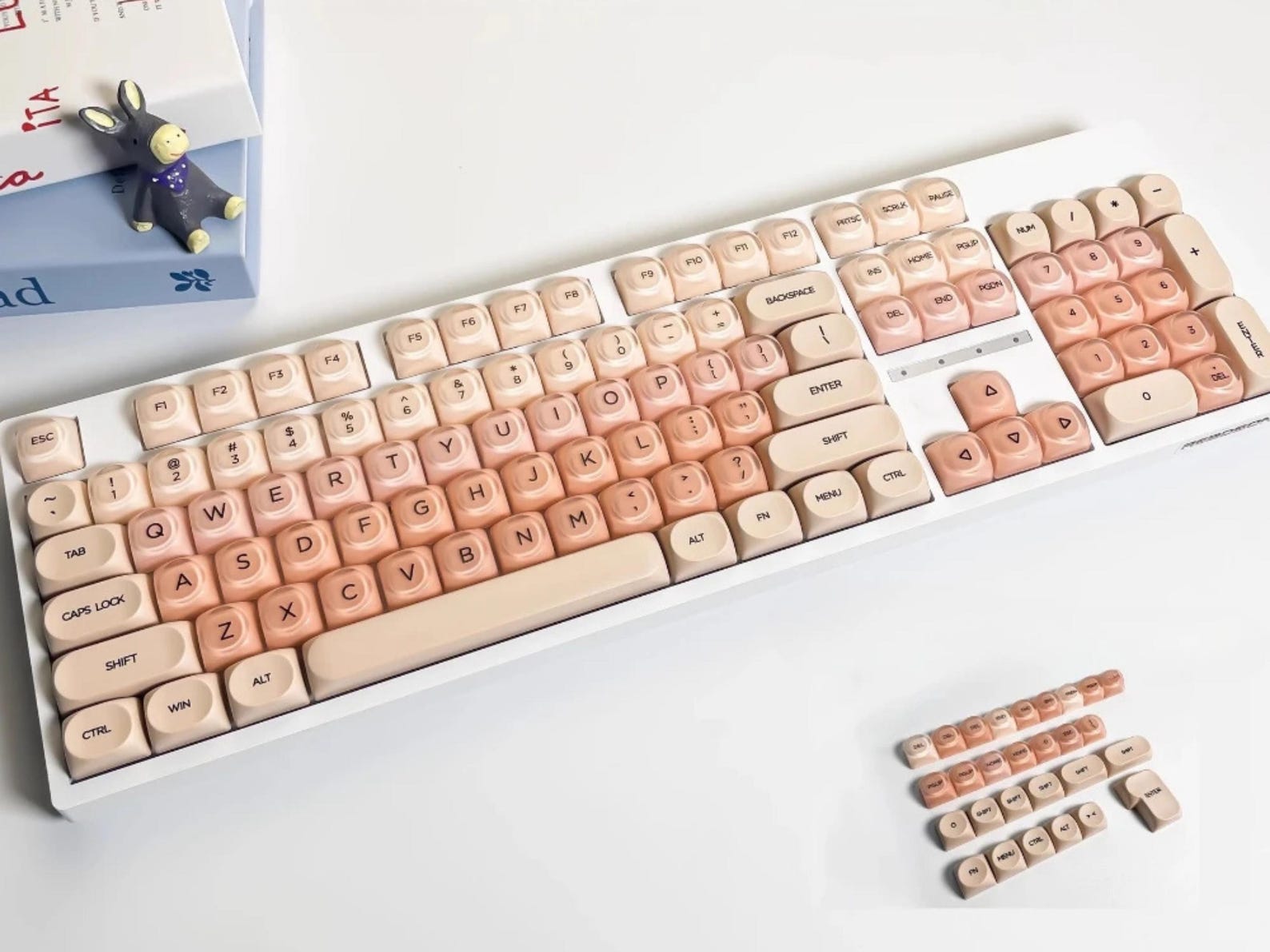 Clear Pink Double Shot Keycaps 132 Keys ANSI Layout Translucent Jelly ...