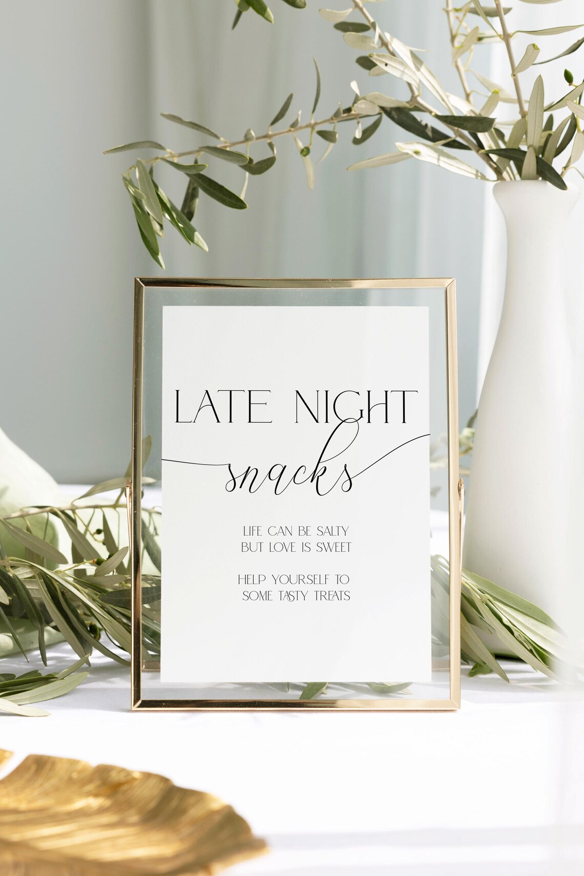 Snack Station Sign, Late Night Snacks, Minimalist Wedding Sign, Snack ...