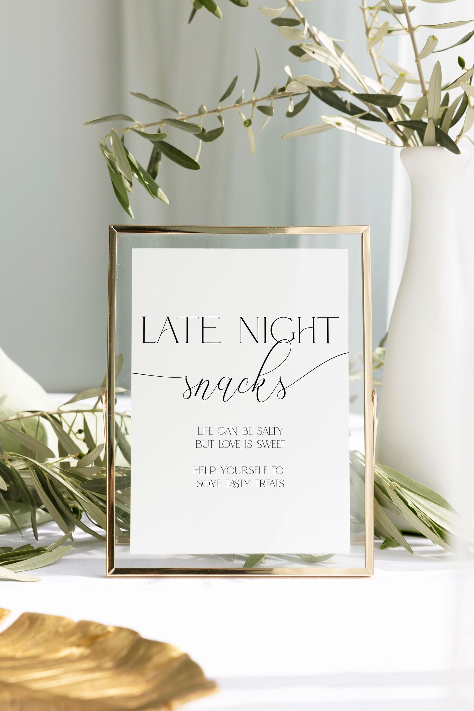 Snack Station Sign, Late Night Snacks, Minimalist Wedding Sign, Snack ...