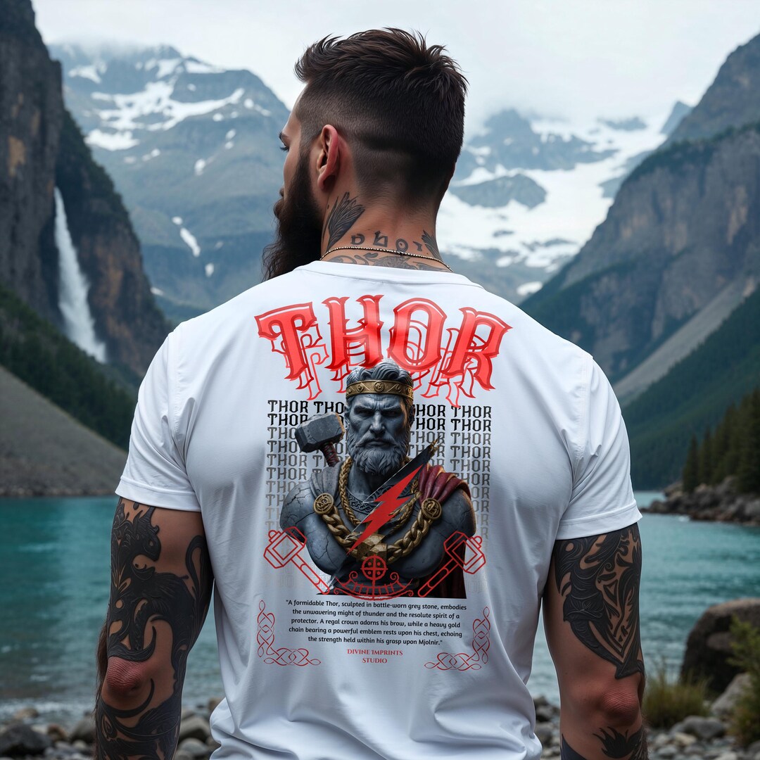 Viking Apparel: Thor T-shirt for Men, Norse Mythology Gift, Unique ...