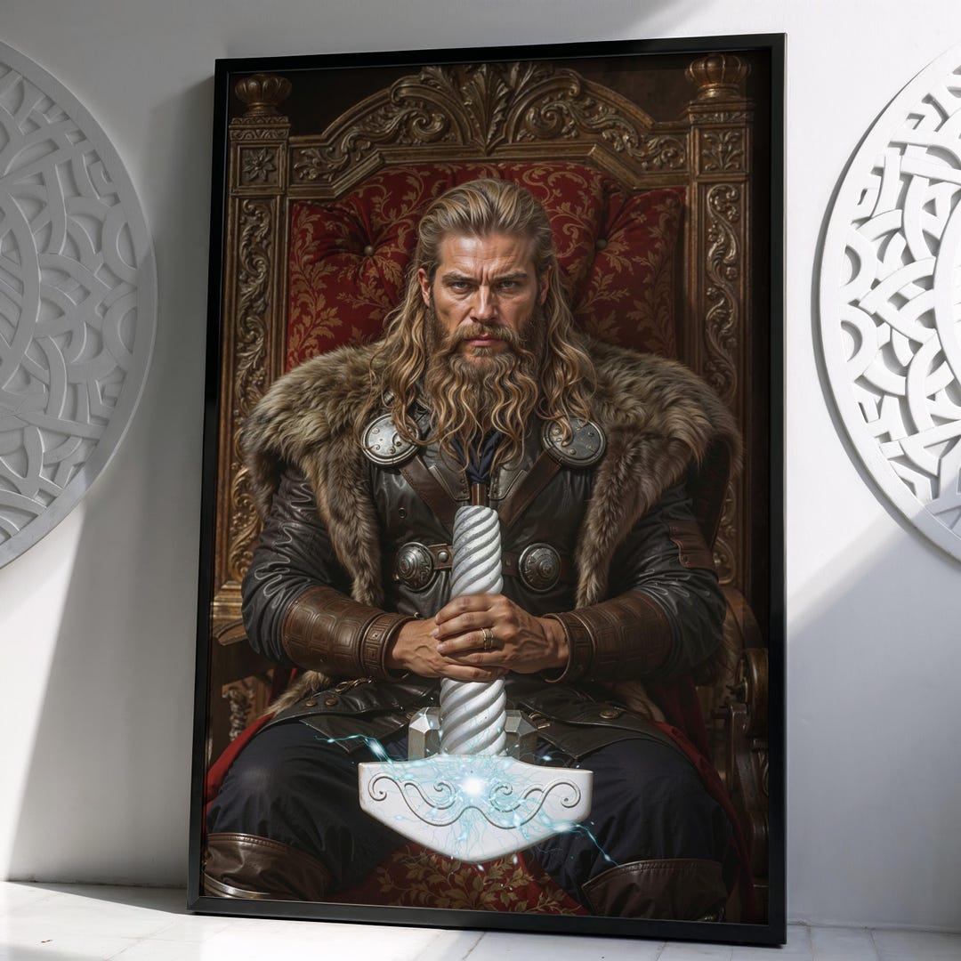 Thor Norse God Poster: Viking Mythology Wall Art - Etsy