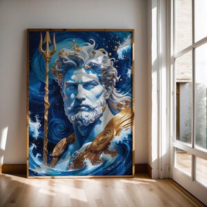 Poseidon Premium Matte Poster, Greek God of the Sea, Gift for Him, Gift ...