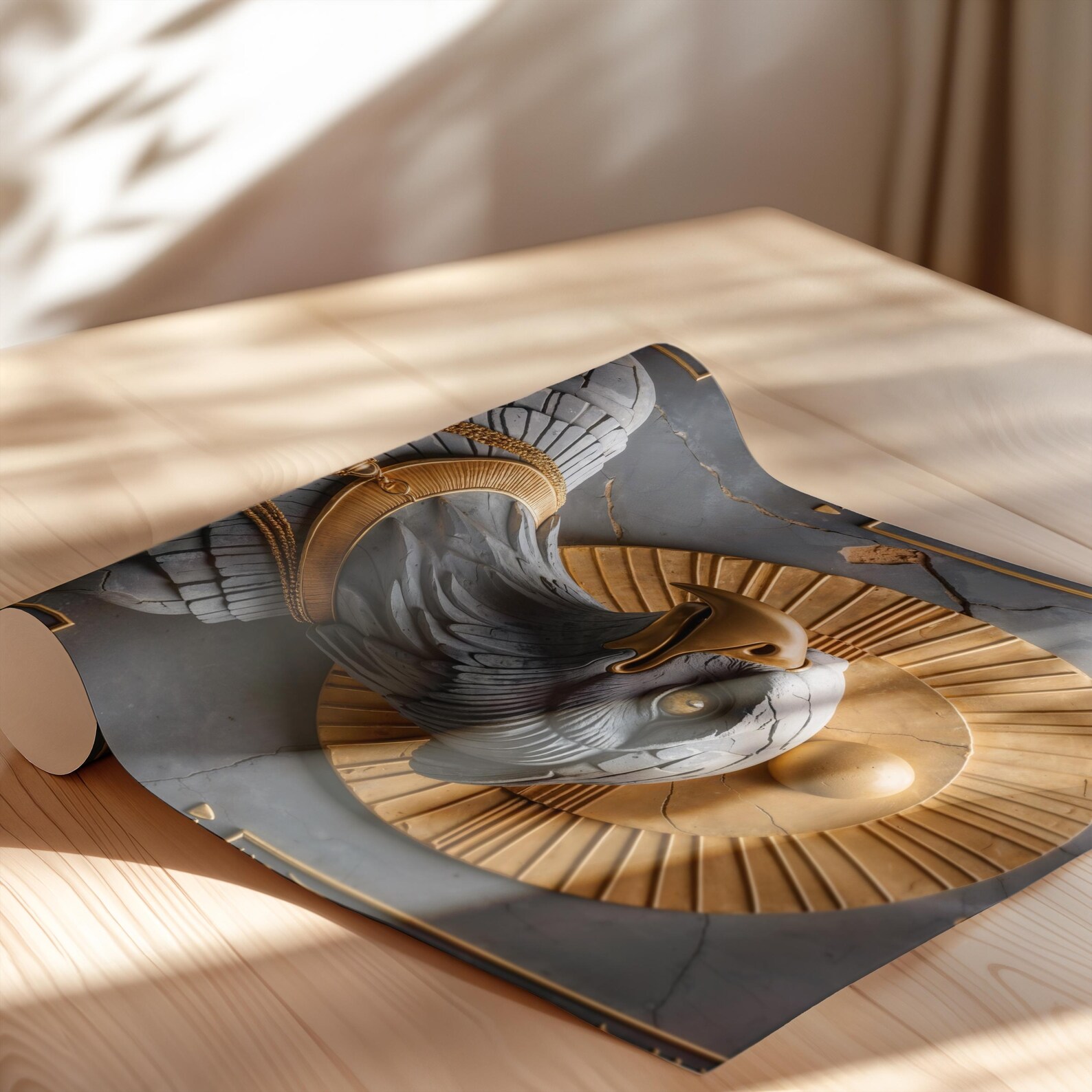 Egyptian Sun God Ra Poster – Sculpted Falcon, Premium Matte Print - Etsy