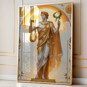 Apollo Premium Matte Poster, Greek God of Music and Light, Art Nouveau ...
