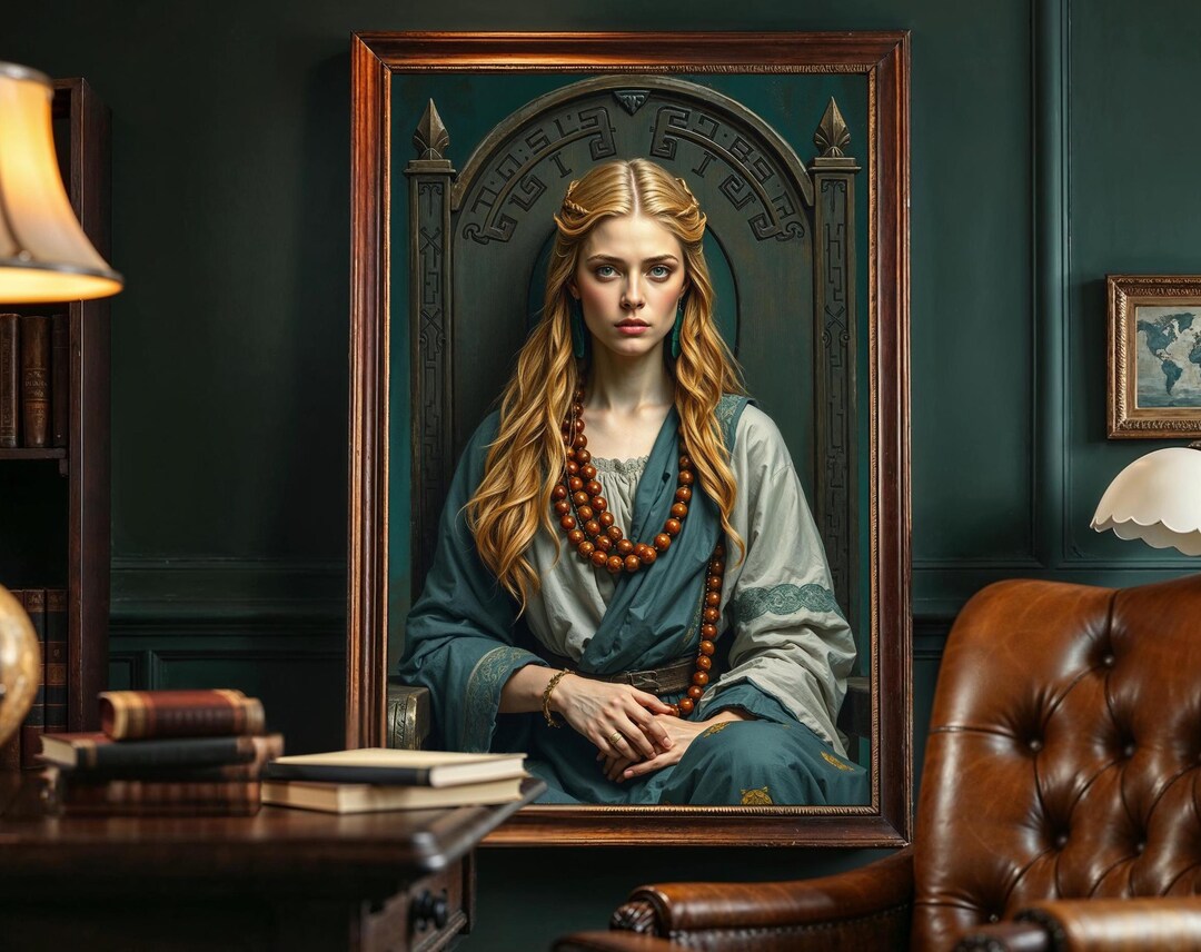 Frigg Norse Goddess Art Poster, Elegant Mythology Print, Scandinavian ...