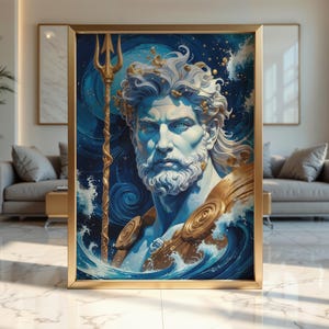 Poseidon Premium Matte Poster, Greek God of the Sea, Gift for Him, Gift ...