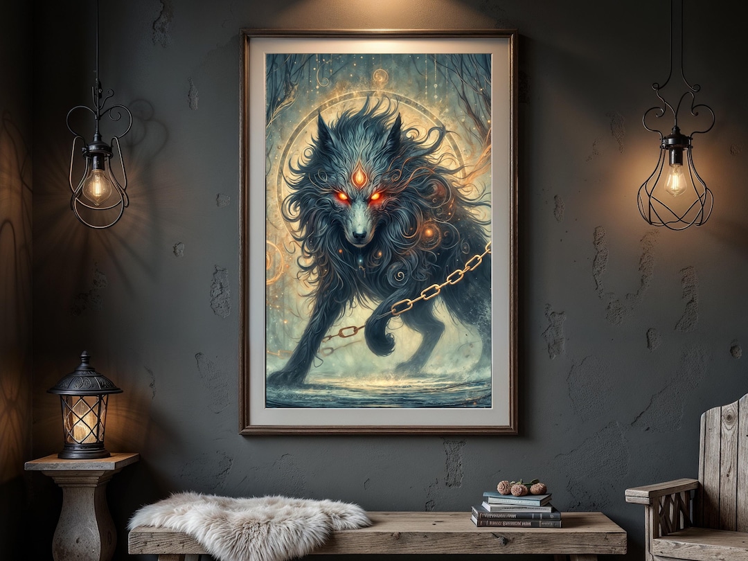 Fenrir Premium Matte Poster, the Mythical Wolf of Norse Ragnarok ...