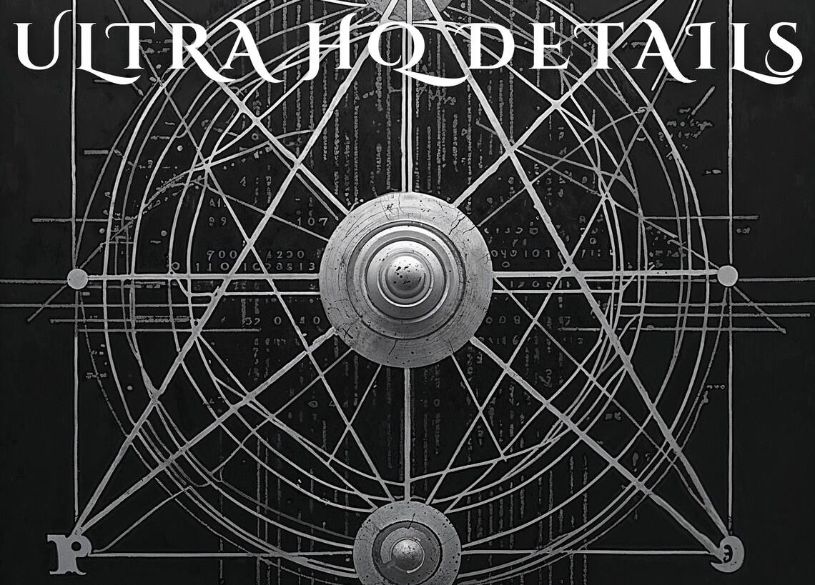 Rune Matrix Code Poster, Abstract Geometric Print, Minimalist Symbol ...