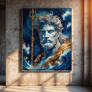 Poseidon Premium Matte Poster, Greek God of the Sea, Gift for Him, Gift ...