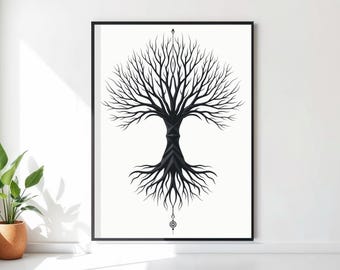 Yggdrasil Tree of Life Poster: Minimalist Norse Art Print - Etsy