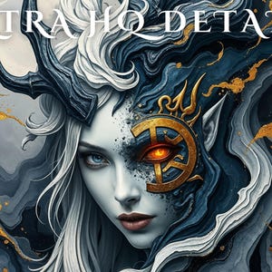 Ethereal Hel Poster, Mystical Norse Goddess Print, Two-tone Gothic Art ...