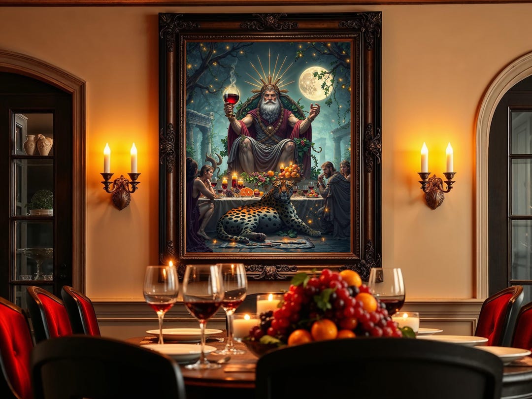 Dionysus Feast Poster, Lavish Greek God Print, God of Wine and Revelry ...