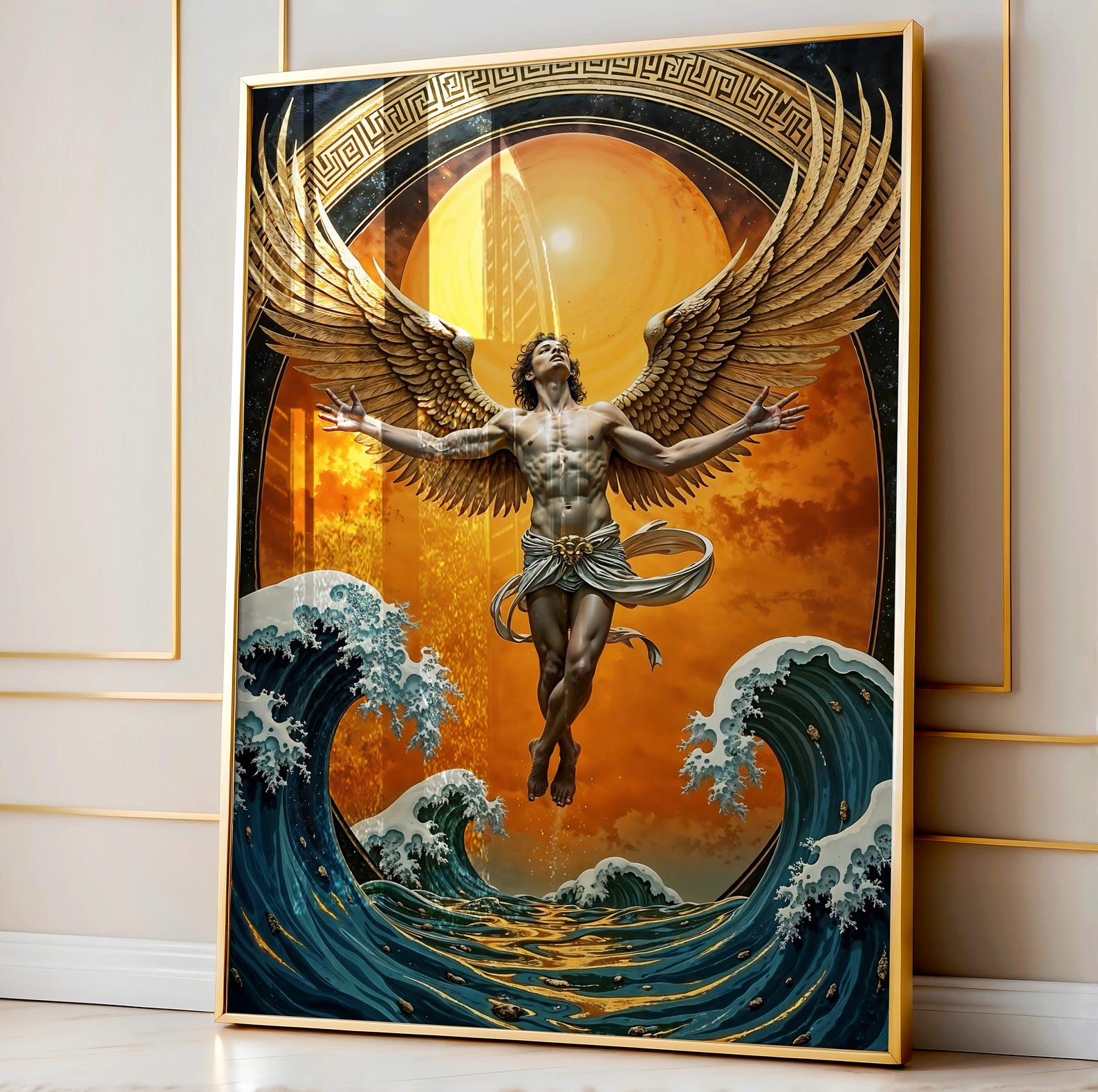 Icarus Luxury Art Print, the Fall of Ambition, Greek Mythology Art ...
