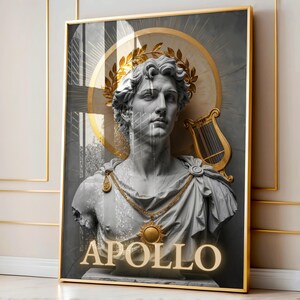 Greek God Apollo Poster - Premium Matte Print, Classical Art Decor ...