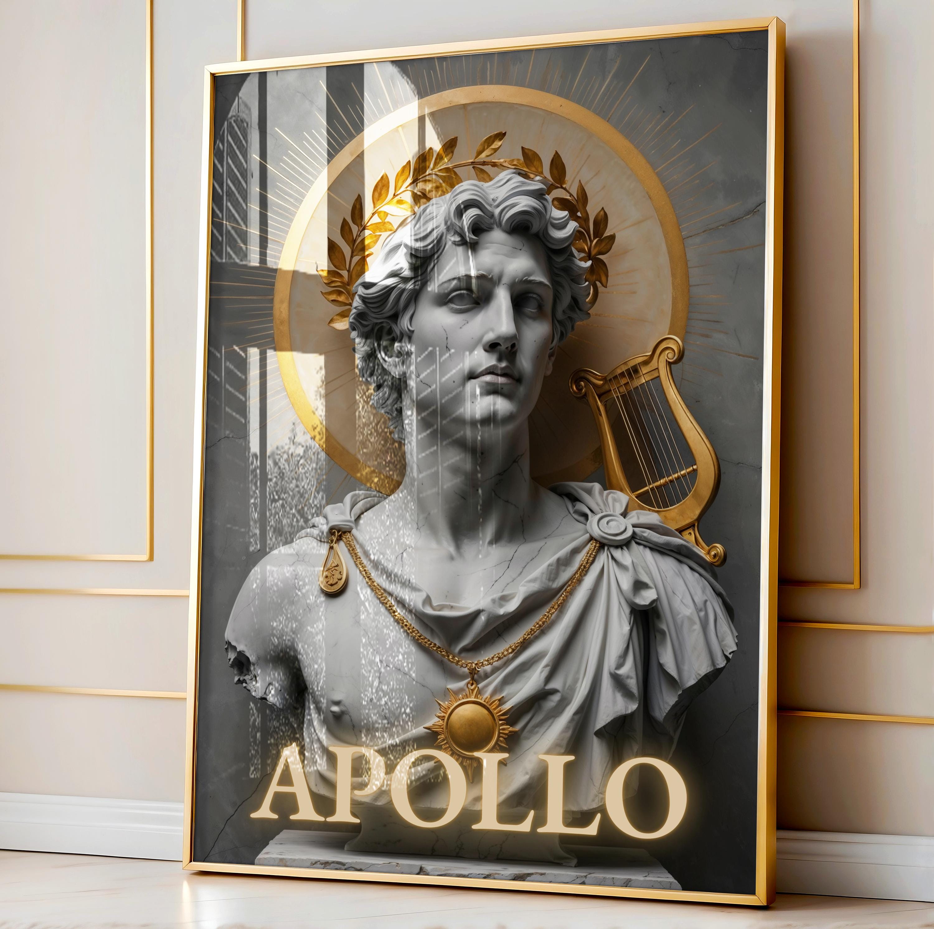 Greek God Apollo Poster - Premium Matte Print, Classical Art Decor, Mythology Wall Art, Light ...
