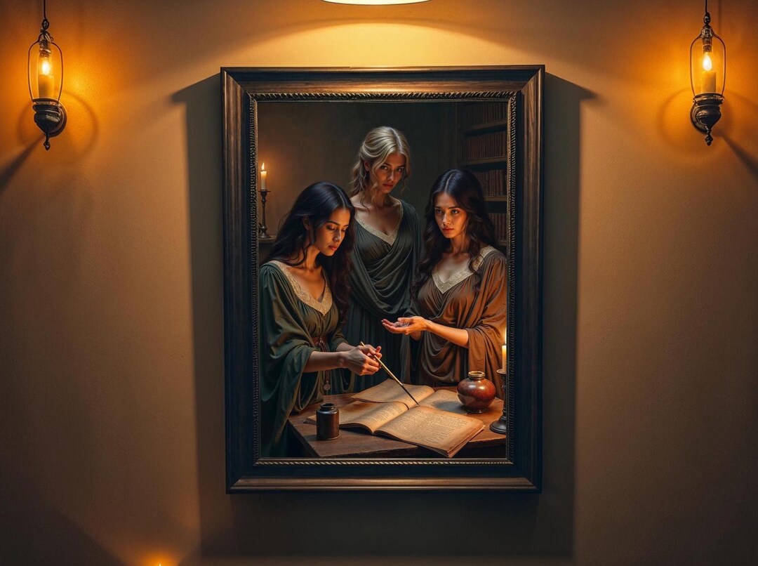 The Fates Greek Myth Poster | Mystic Sisters Wall Decor & Destiny Art ...