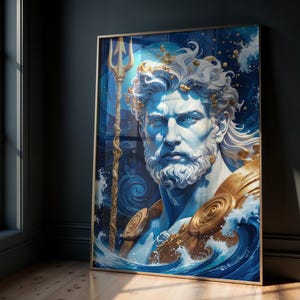 Poseidon Premium Matte Poster, Greek God of the Sea, Gift for Him, Gift ...